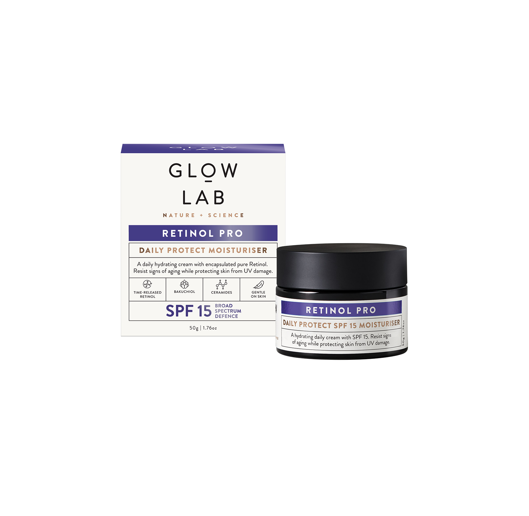 Retinol Pro Daily Protect SPF 15 Moisturiser – Glow Lab